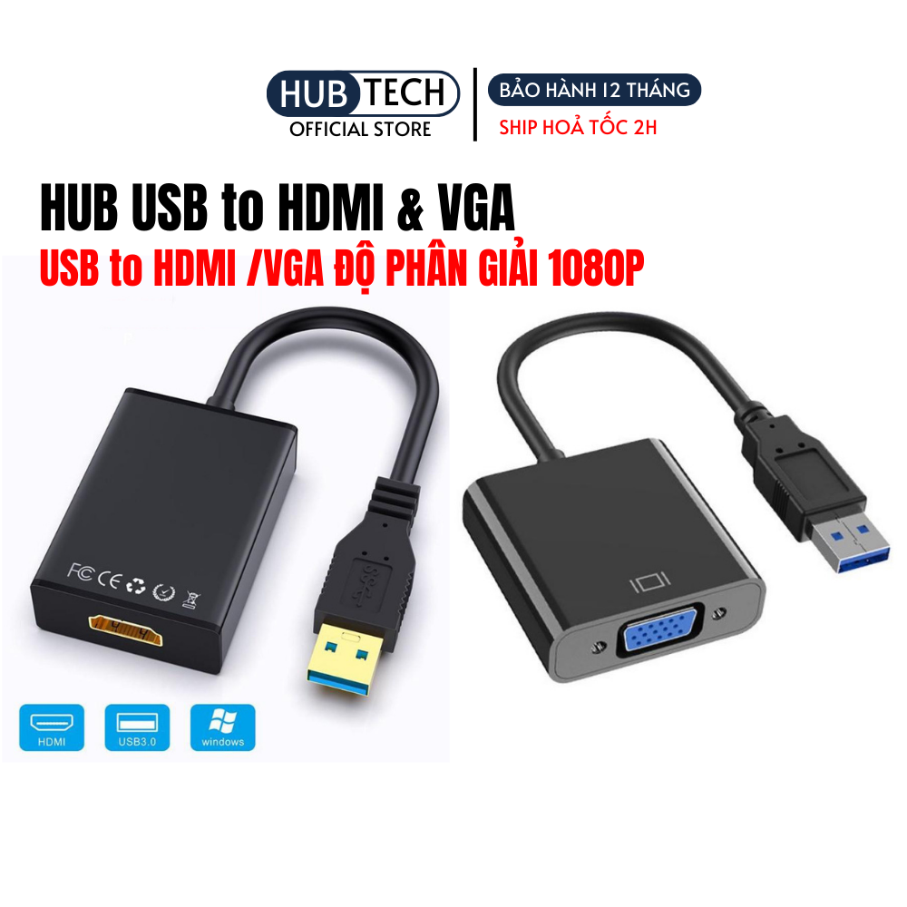 Đầu chuyển đổi usb 3.0 sang hdmi vga 1080p cho laptop/pc/hdtv tương ...