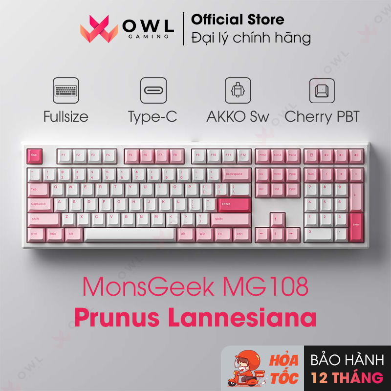 Bàn phím cơ MonsGeek MG108 Prunus Lannesiana (White LED / AKKO CS ...