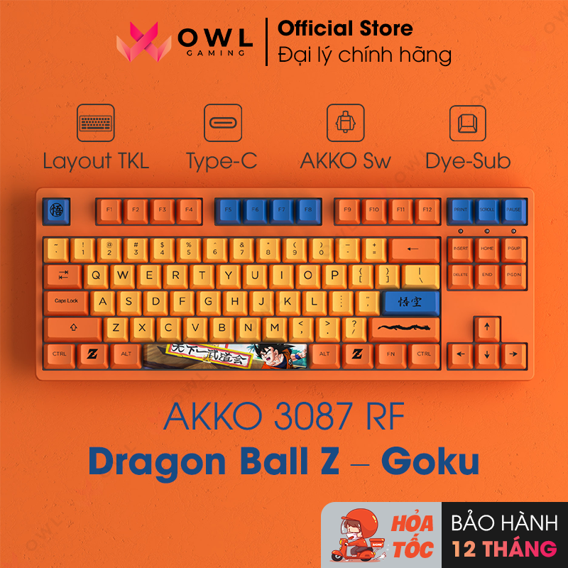 Bàn phím cơ AKKO 3087 RF Dragon Ball Z - Goku (Dual-mode / AKKO sw v3 ...