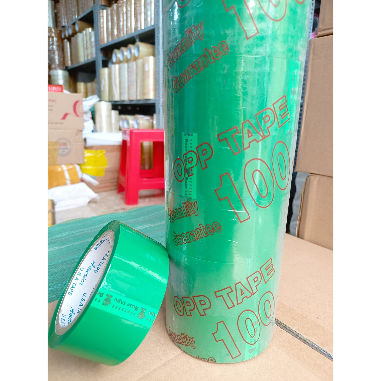 Băng keo màu xanh lá 48mm 100y 48mm (1 cuộn) | Shopee Việt Nam