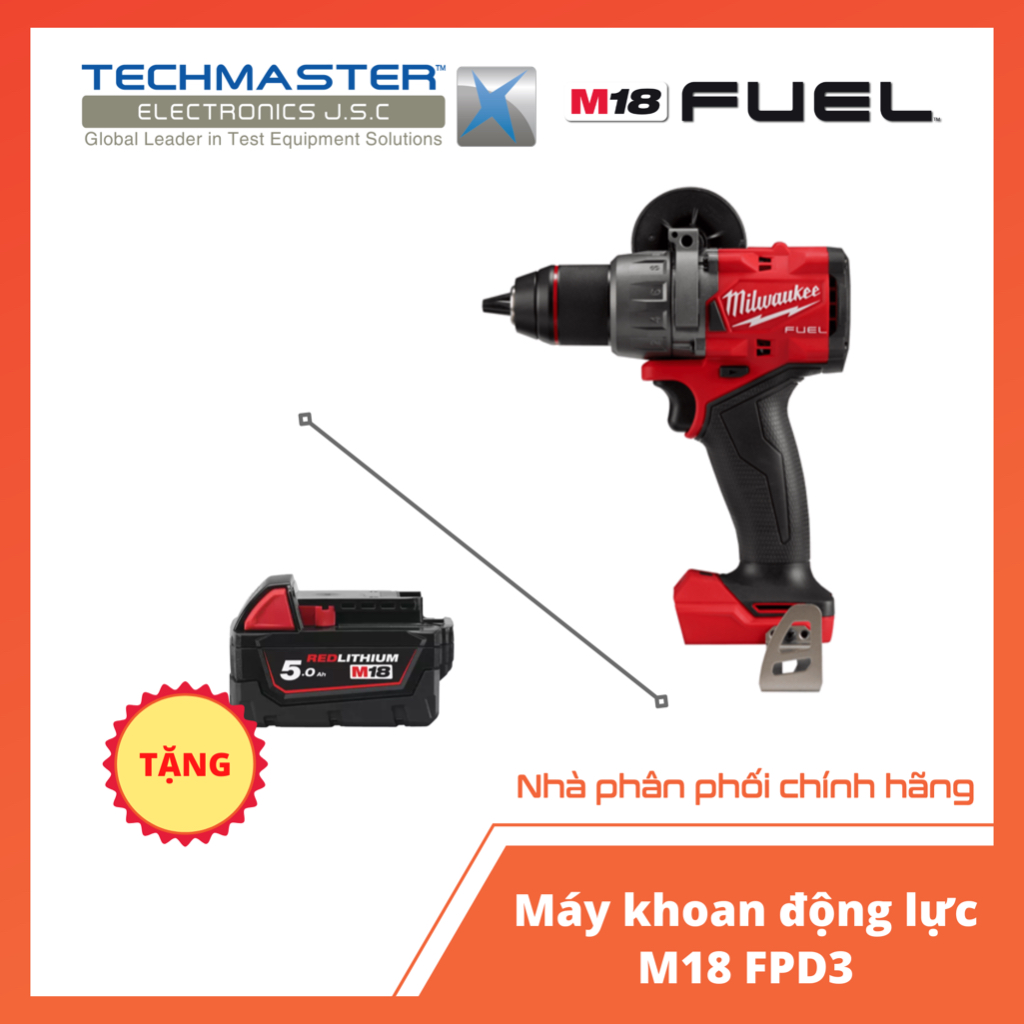 Máy khoan động lực Milwaukee M18 FPD3-0X + TẶNG PIN 18V 5.0Ah - M18B5 ...