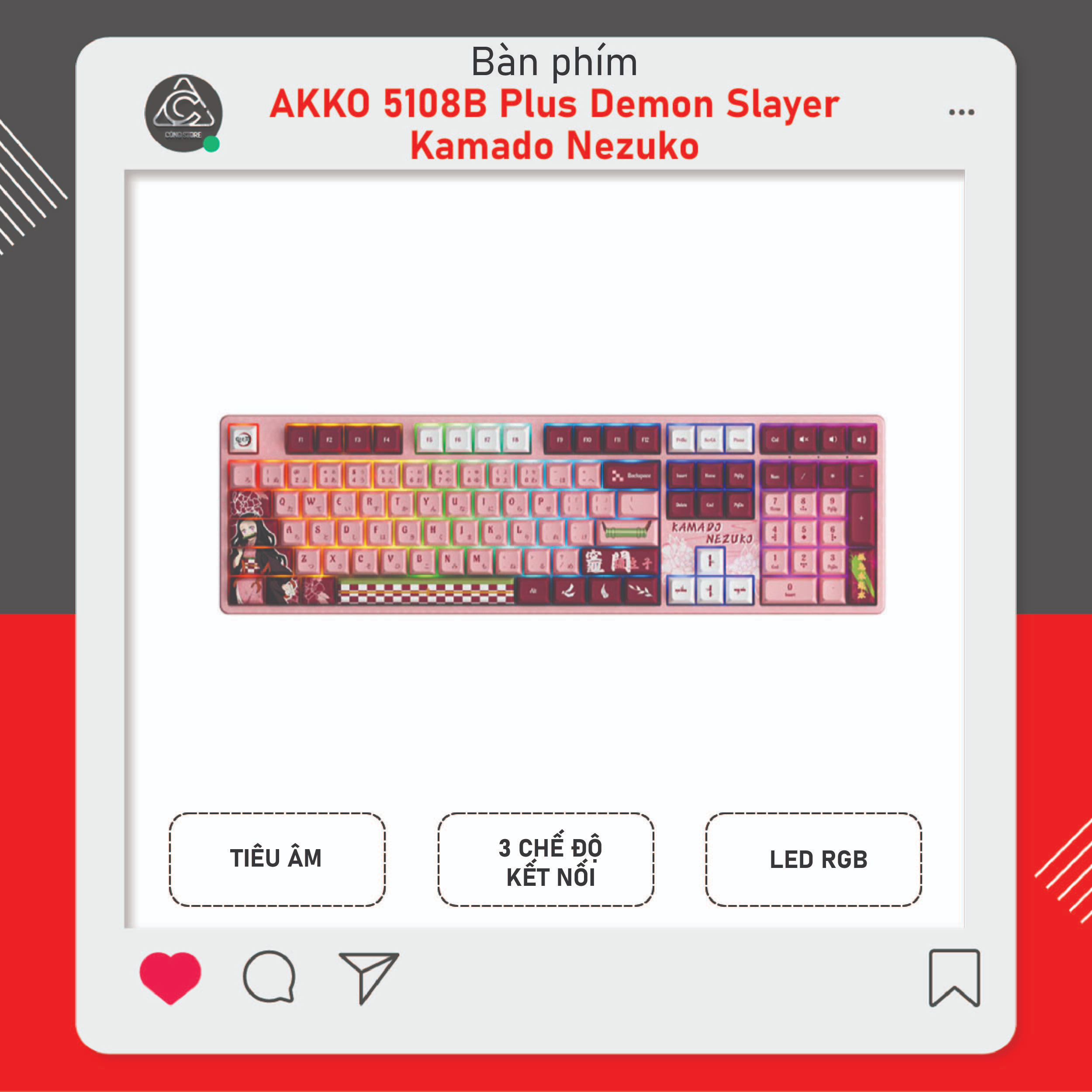 Bàn phím AKKO 5108B Plus Demon Slayer – Kamado Nezuko (Multi-modes ...