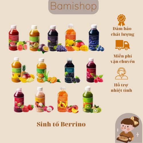 Sinh Tố Berrino 100ml các vị làm sữa chua, trà sữa ...- Mứt trái cây ...