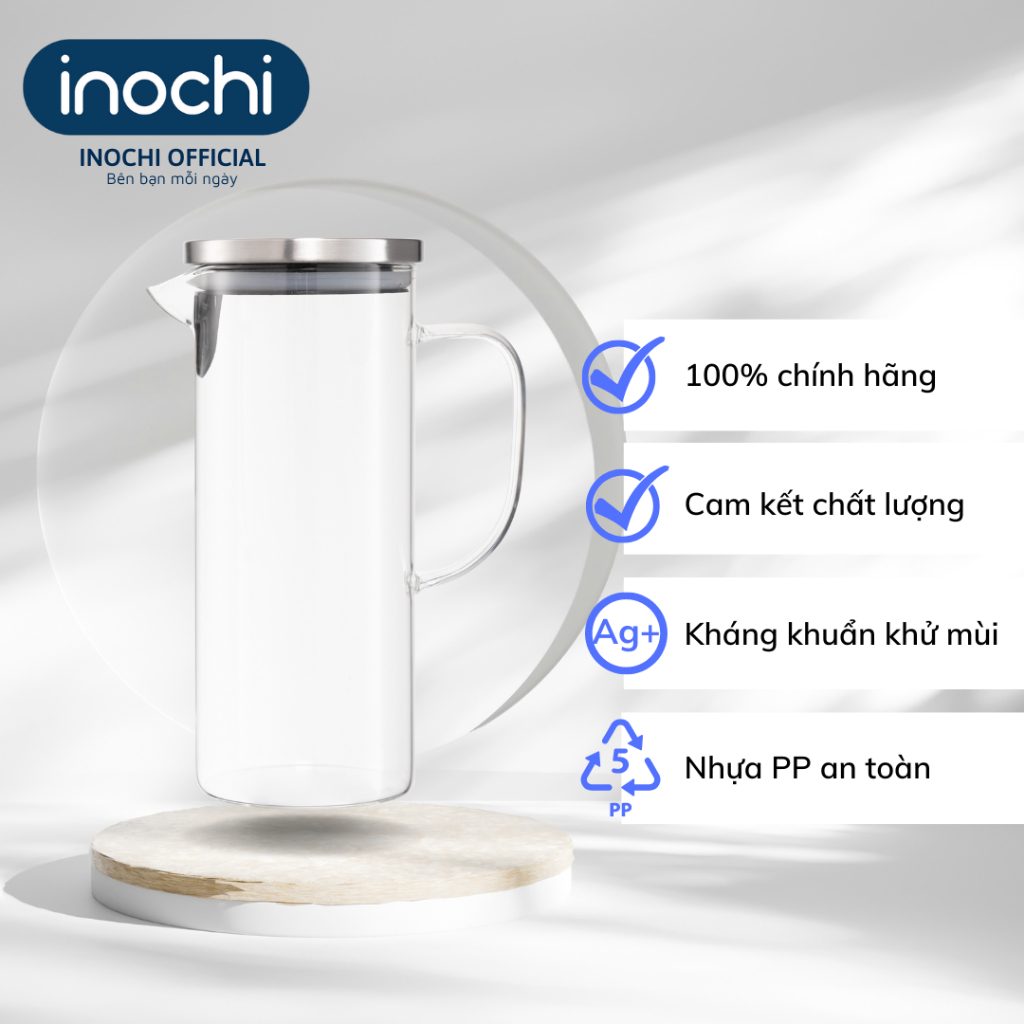 Bình nước thuỷ tinh Nikko 1.3L - Hàng chính hãng INOCHI – Tiêu chuẩn ...