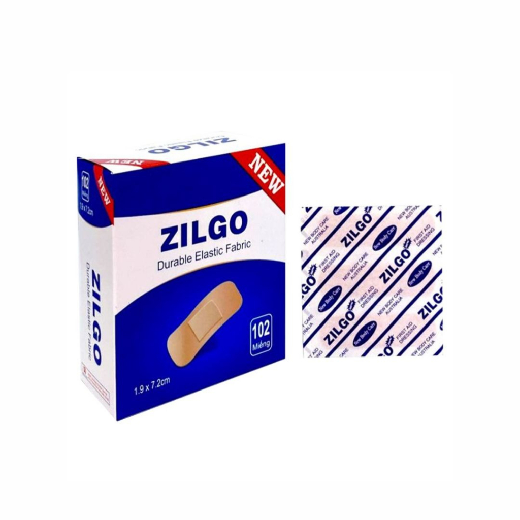 Băng dính cá nhân Zilgo 102 kích thước 1.9 x 7.2 cm (Hộp 102 cái ...