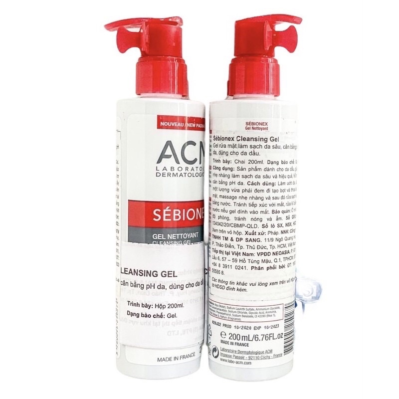 Gel rửa mặt cho da mụn ACM Sebionex Cleansing Gel 200ml | Shopee Việt Nam
