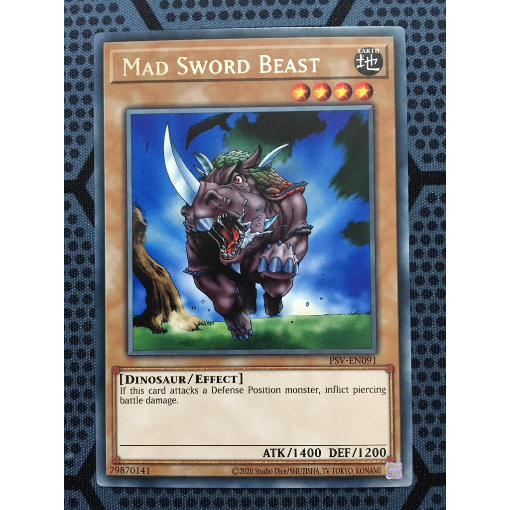 Bài yugioh thời đầu duel monster - Mad Sword Beast - PSV-EN091 - Rare Unlimited (25th Reprint ...