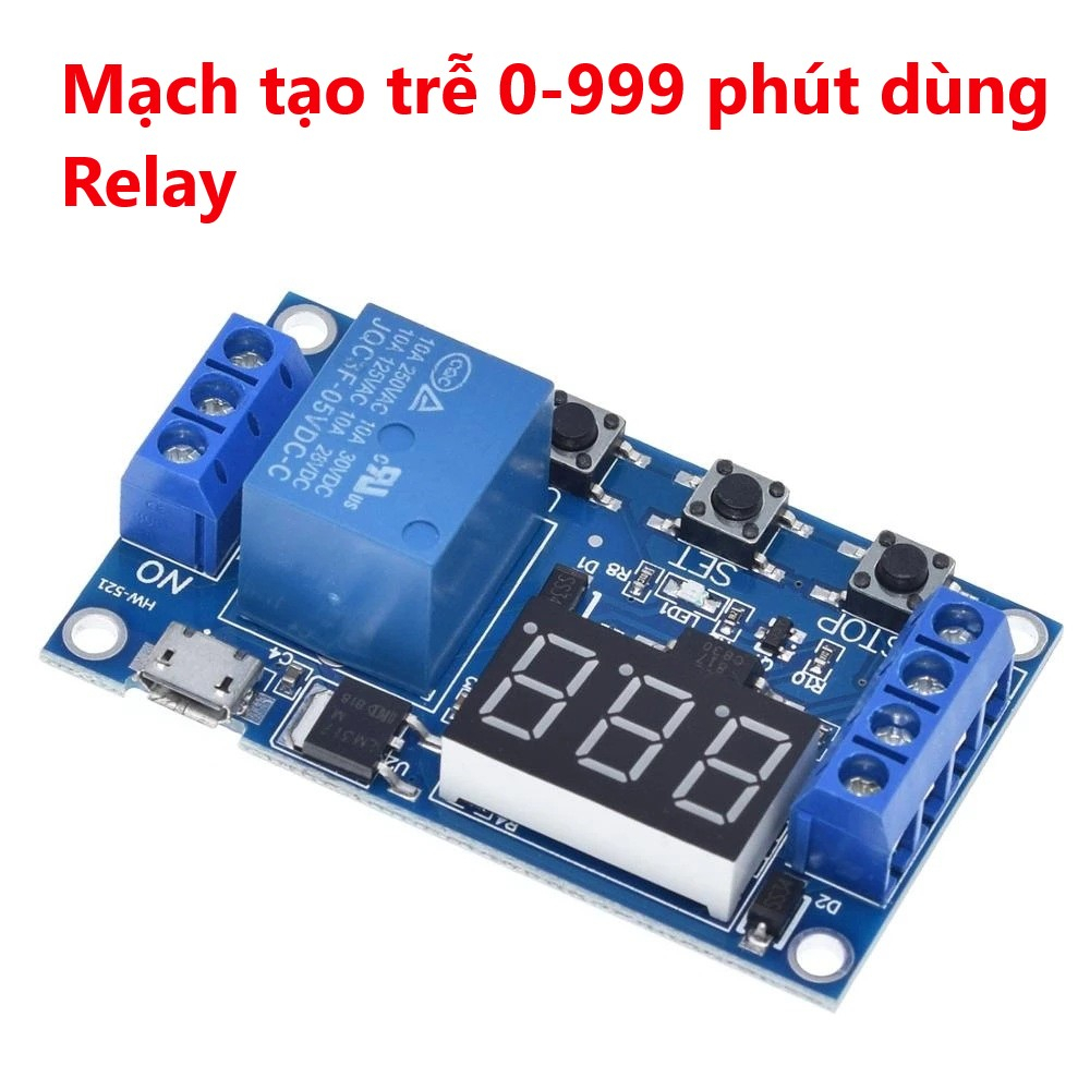 Mạch tạo trễ 0-999 phút dùng Relay, Mạch hẹn giờ 5V-30V đóng ngắt thiết bị | Shopee Việt Nam