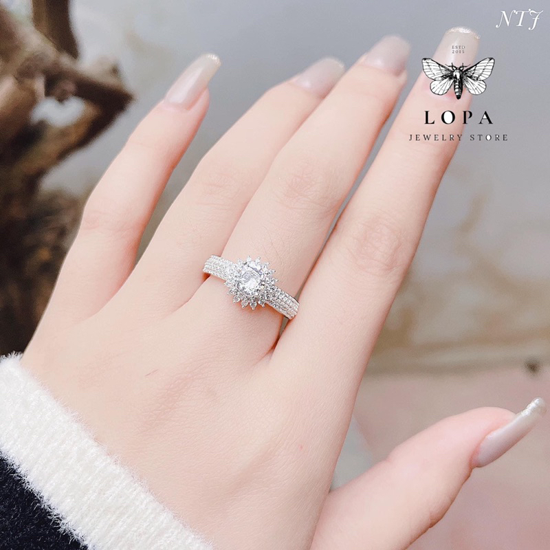 Nhẫn sen bạc ta thanh lịch sang chảnh bạc đẹp LOPA | Shopee Việt Nam