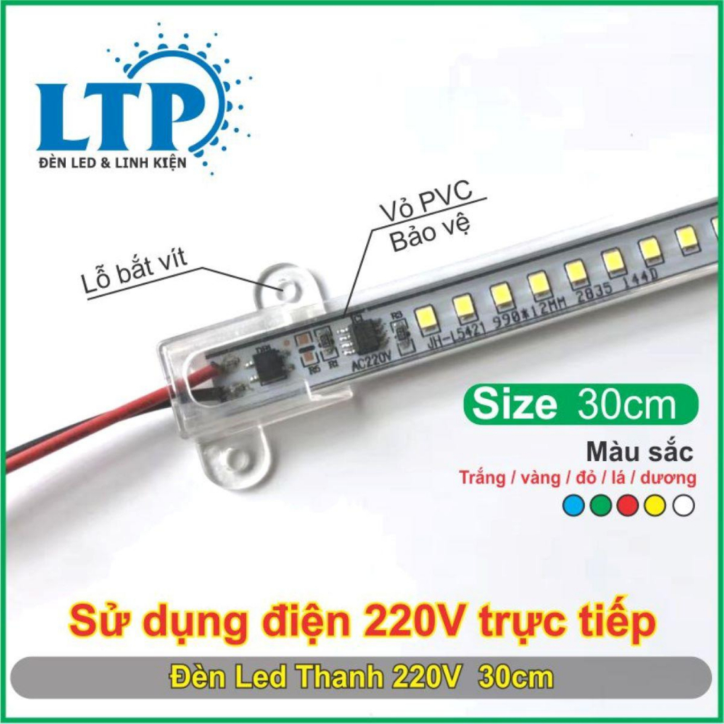Đèn Led Thanh 220v Chíp 2835 Siêu Sáng Bọc Nhựa, Led Thanh 220v 30cm ...