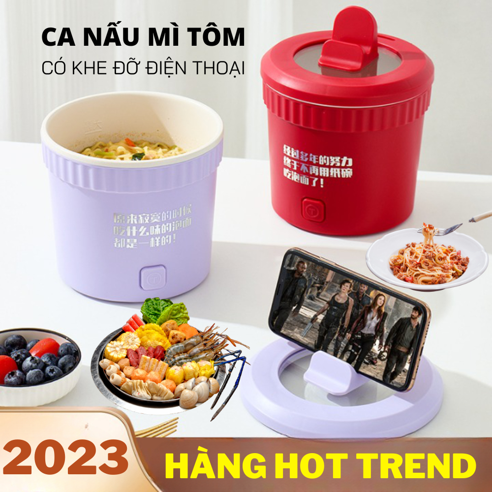 Ca nấu mì mini đa năng, nồi nấu cô đơn 1 người dung tích 0.8L dành cho ...