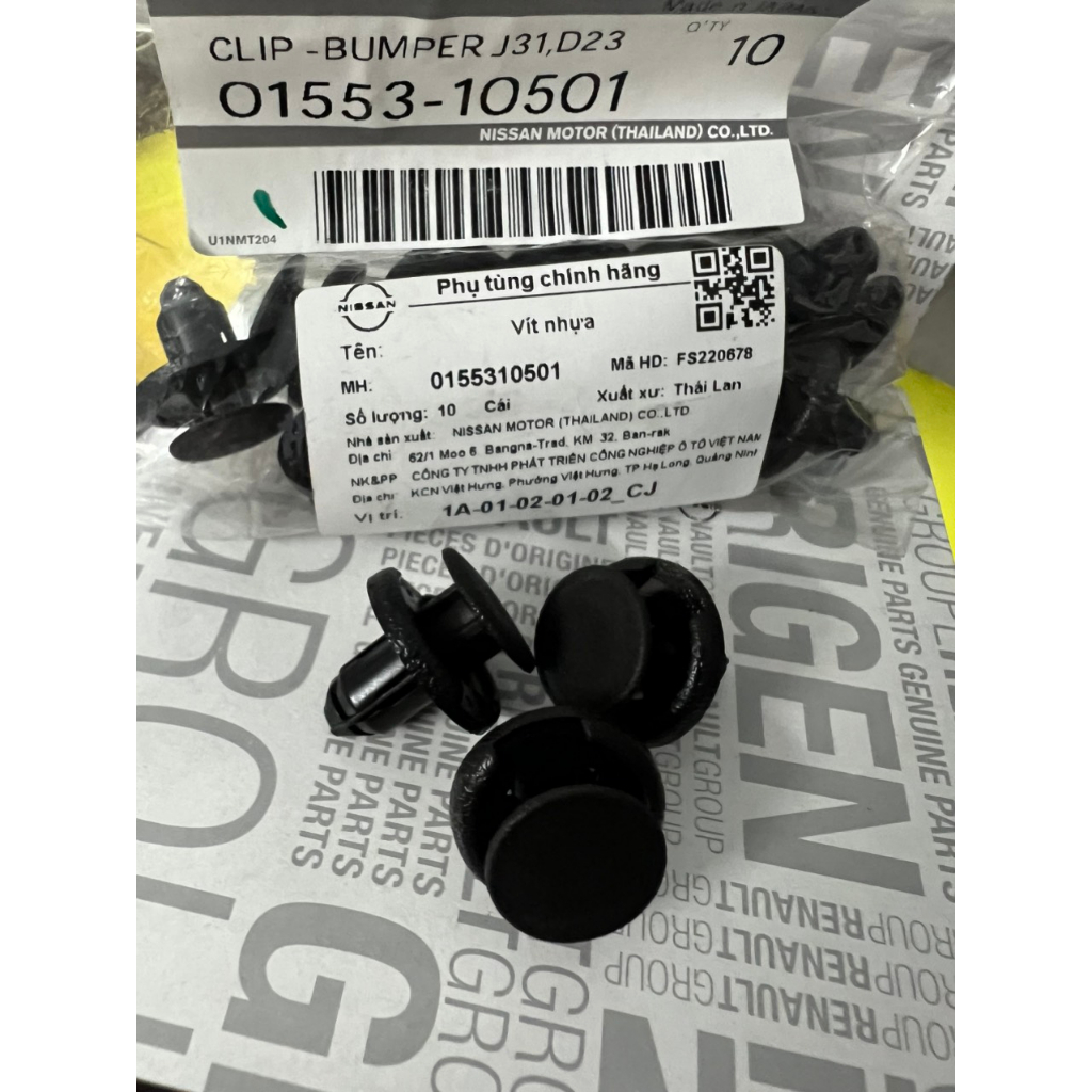 Vít nhựa 0155310501 chính hãng Nissan | Shopee Việt Nam