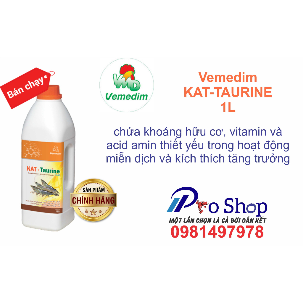 Vemedim KAT TAURINE 1L - Sản phẩm là một hỗn dịch đậm đặc chứa khoáng ...
