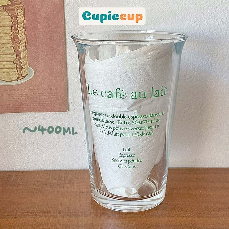 Ly Thủy Tinh Miệng Loe, Cốc Uống Nước Dáng Cao Họa Tiết LeCafe Sang Trọng, Đựng Nước Ép, Cafe ...