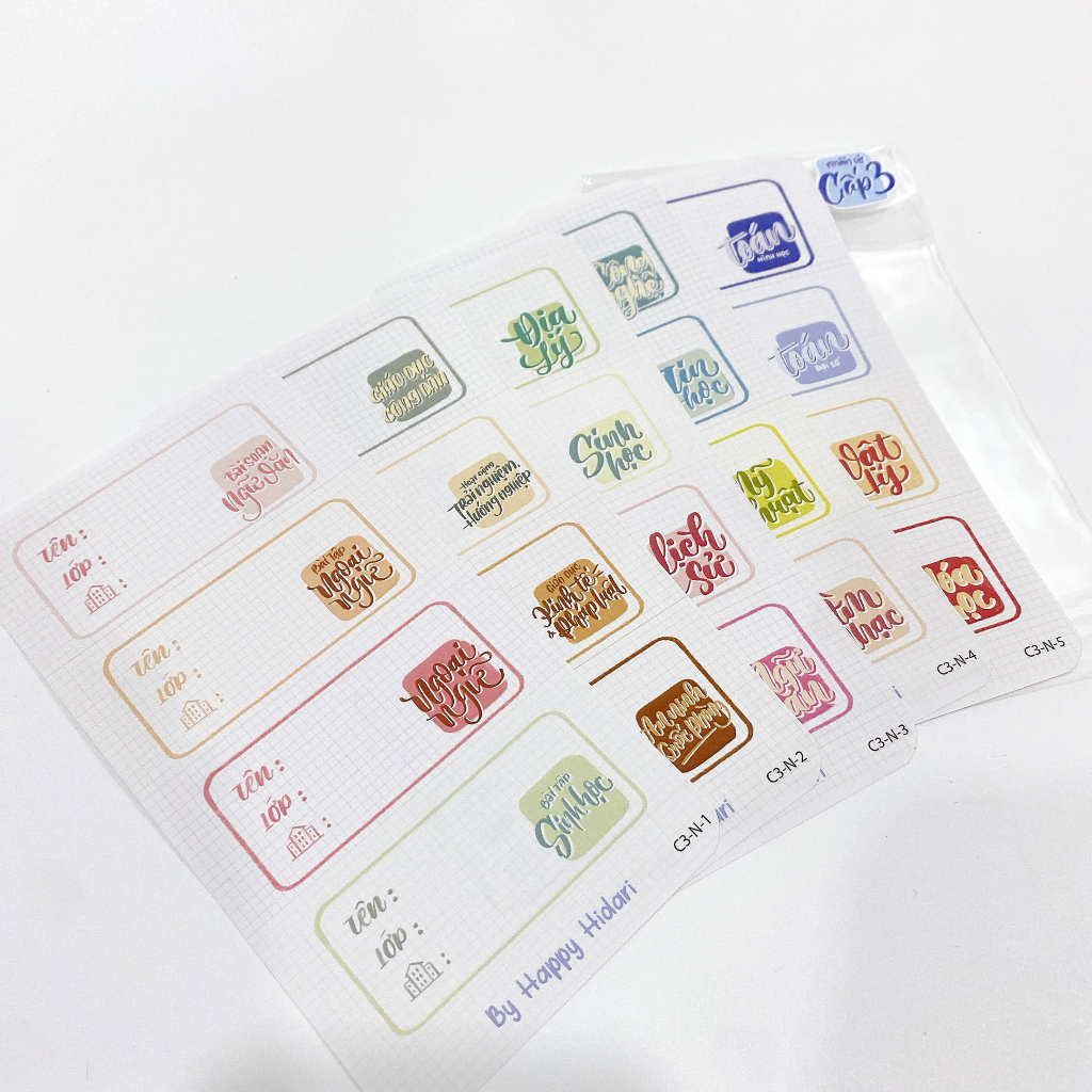 Combo Nhãn Vở Môn Học Tiện Lợi - Sticker Ham Học - Hidari | Shopee Việt Nam