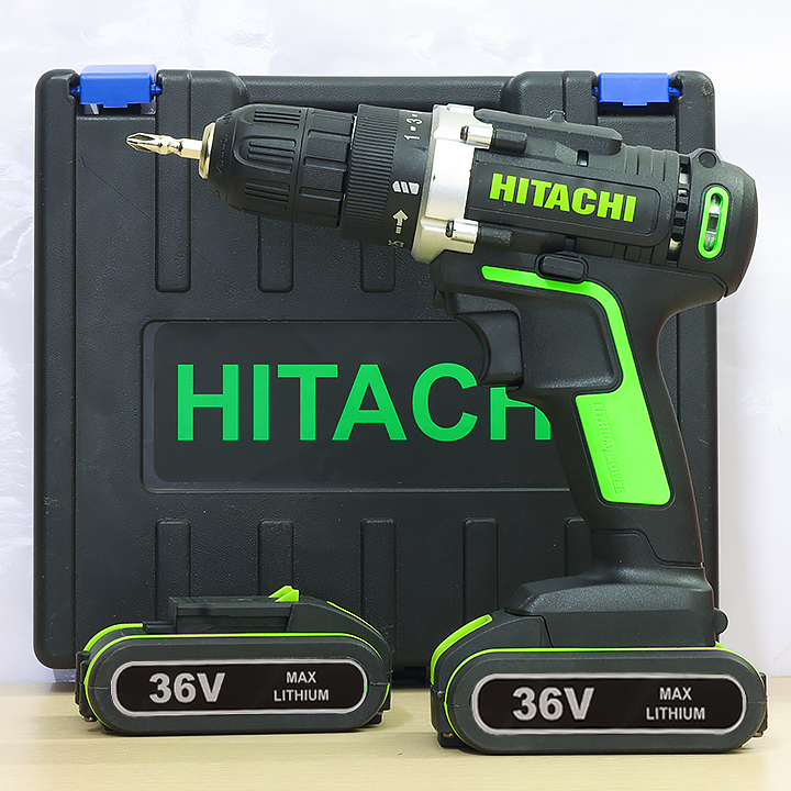 Máy khoan dùng pin Htc xanh 36V - Động cơ 775 - Không chổi than - Pin 5 ...