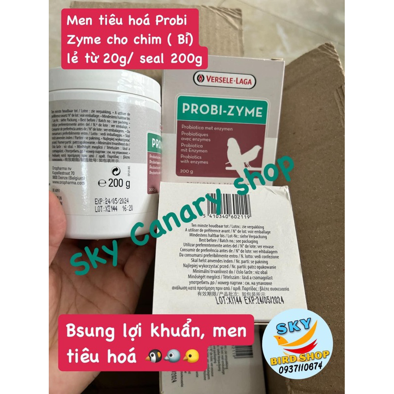 Men tiêu hoá Probi Zyme cho chim cảnh date t4/2025 ( lẻ và seal) | Shopee Việt Nam
