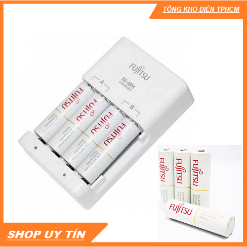 Bộ Pin sạc AA Fujitsu dung lượng 1900mAh hàng nội địa Nhật Bản kèm (Vỉ ...