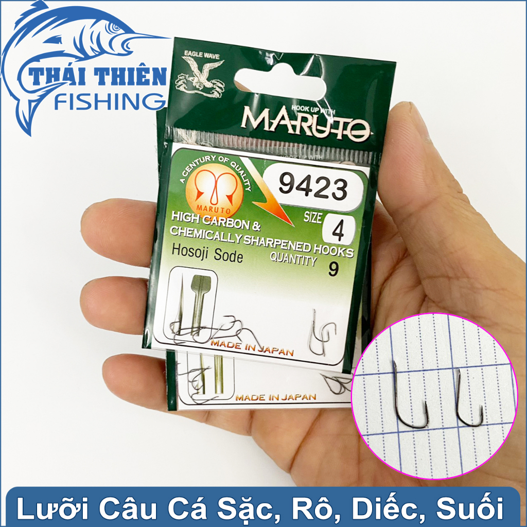 Lưỡi Câu Cá Sặc, Rô Maruto Hosoji Sode 9423 Thép Đen Siêu Cứng Cực Bén ...