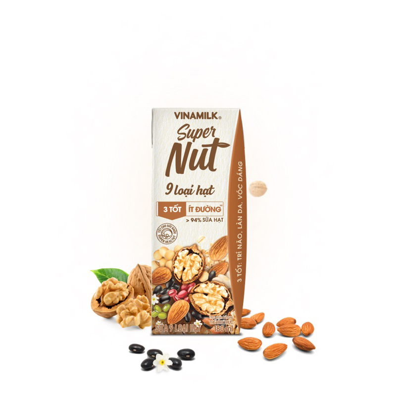 Sữa 9 loại hạt Vinamilk Super Nut - Lốc 4 hộp 180ml | Shopee Việt Nam