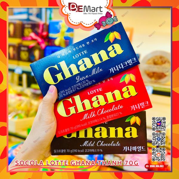 SOCOLA THANH LOTTE GHANA 70GR HÀN QUỐC | Shopee Việt Nam
