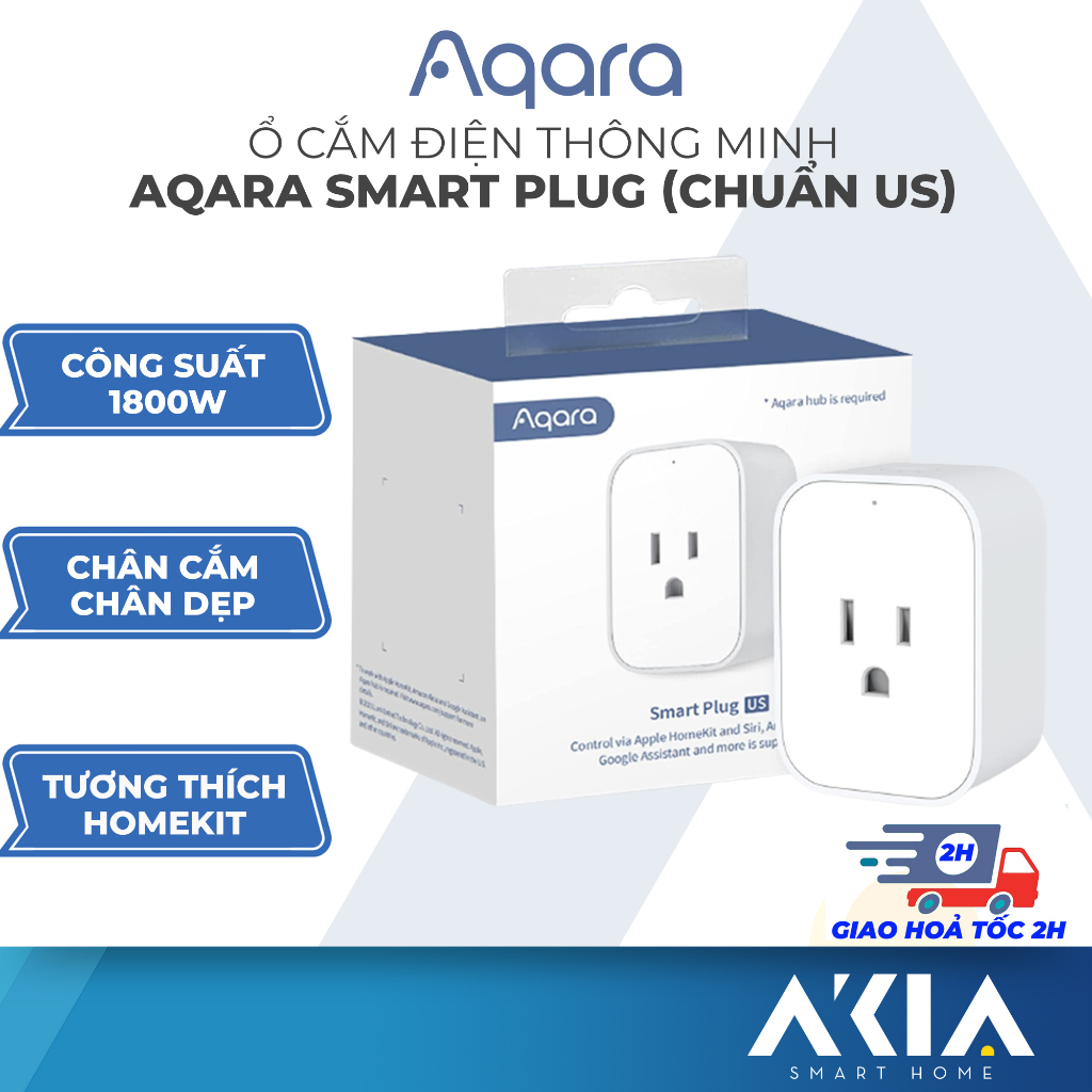 Ổ cắm điện thông minh tiêu chuẩn Mỹ Aqara Smart Plug (US) Zigbee - Cần có Hub, tương thích ...