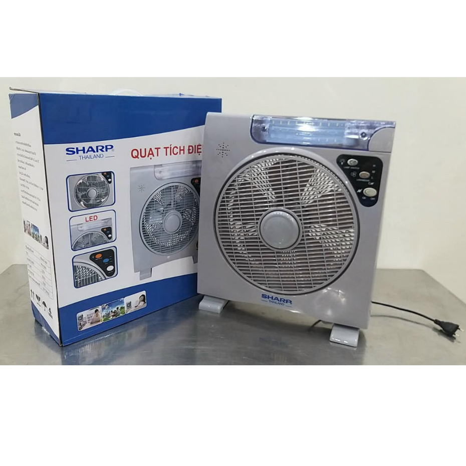 Quạt tích điện Sharp Loại To 2 Ắc Quy siêu mạnh bảo hành 12 tháng toàn ...