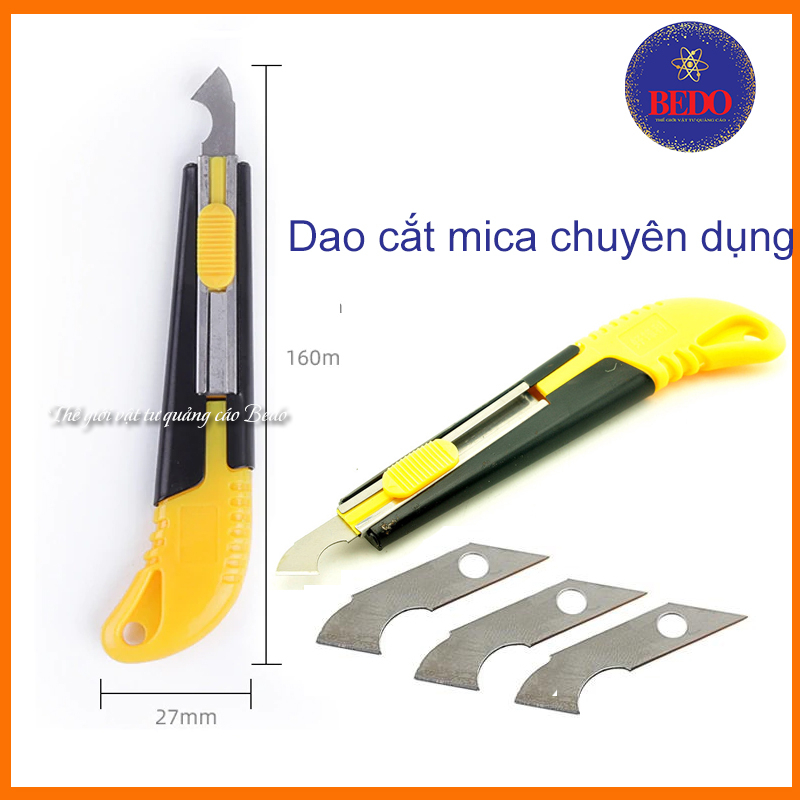 Dao cắt mica chuyên dụng kèm 3 lưỡi dao, màu ngẫu nhiên - BEDO | Shopee ...