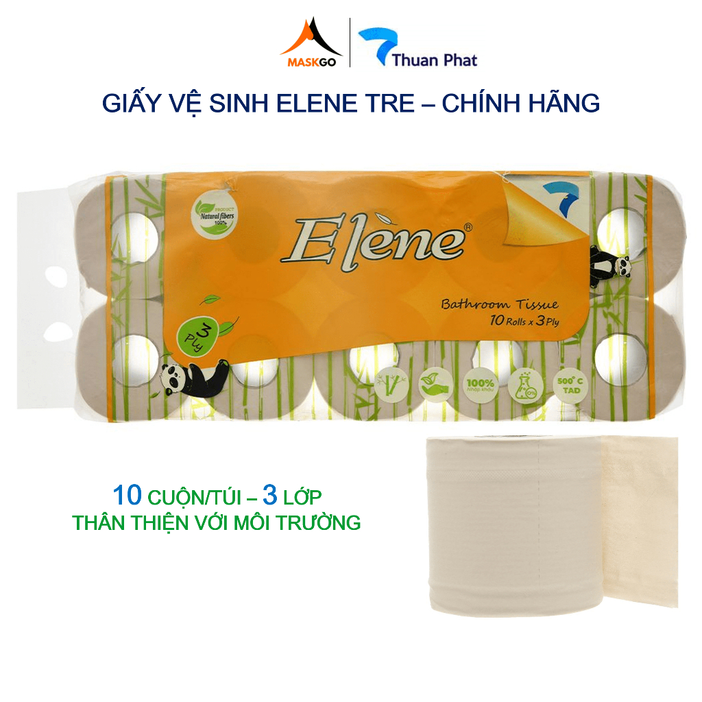Giấy vệ sinh tre Elene 10 cuộn 3 lớp - Chính hãng ThuanPhatPaper ...