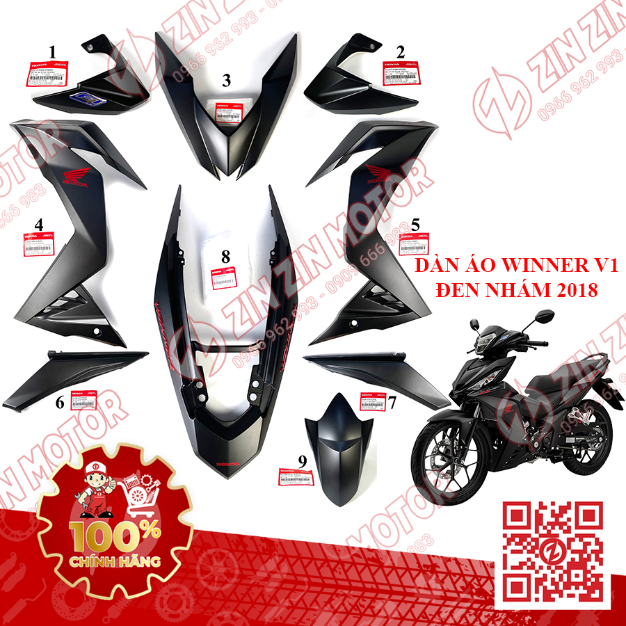 Dàn Áo Winner V1 Đen Nhám 2018, RS150 V1 V2 Phiên Bản Cao Cấp Chính ...