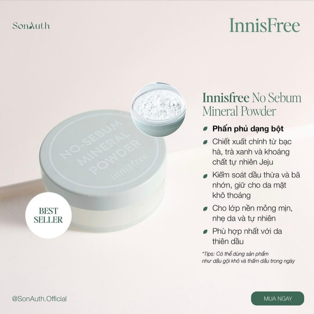 Phấn phủ dạng bột Innisfree No Sebum Mineral Powder 5g | Shopee Việt Nam