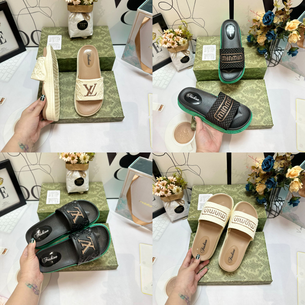 [LẺ SIZE SALE 99K] Dép Thời Trang MIu Miu LV Đior - Dép Mang Trong Nhà ...