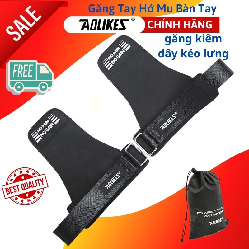 Găng Tay Tập GYM Hở Mu Bàn Tay Lifting Grips Aolikes Pro AL7639 7639 Kiêm Dây Kéo Lưng | Shopee ...