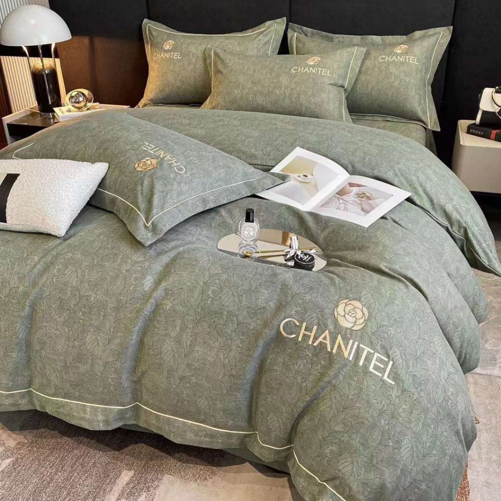 [10 màu] Bộ chăn ga Cotton Linen CHANITEL 4 món đóng hộp cao cấp ...