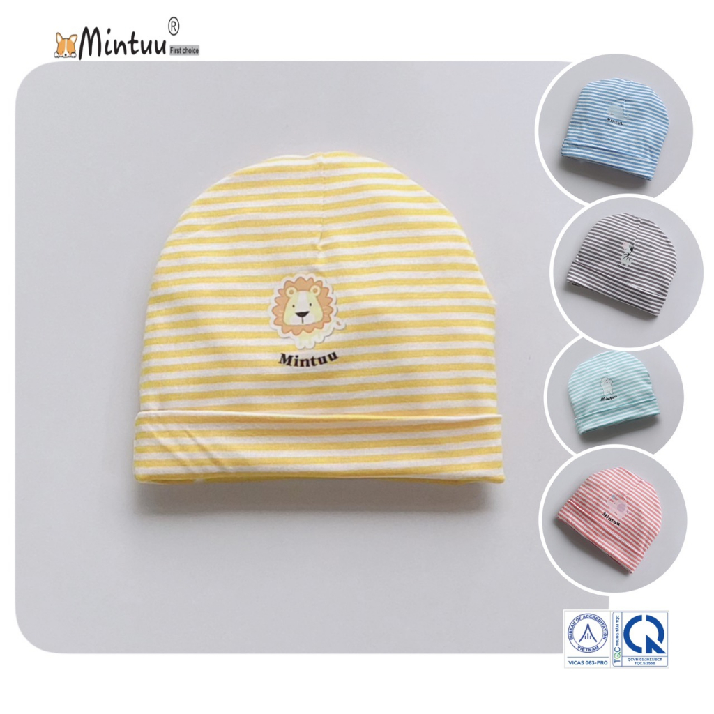 Mũ nón sơ sinh, mũ bo 2 lớp visco spandex hiệu MINTUU - 6141 | Shopee ...