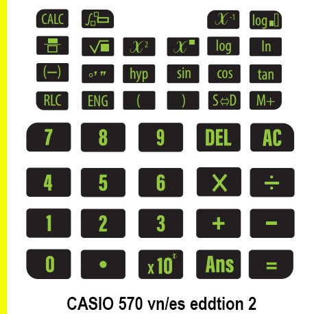 Sticker dán bàn phím casio fx 570vnplus eddtion 2, fx 570esplus eddtion ...