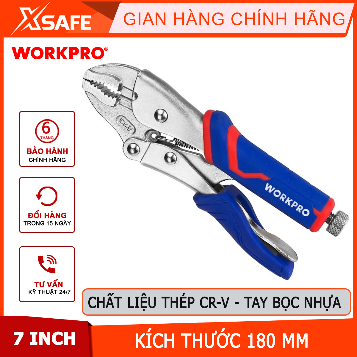 Kìm bấm bằng thép Workpro - WP231073 CR-V 7 inch 180mm | Shopee Việt Nam