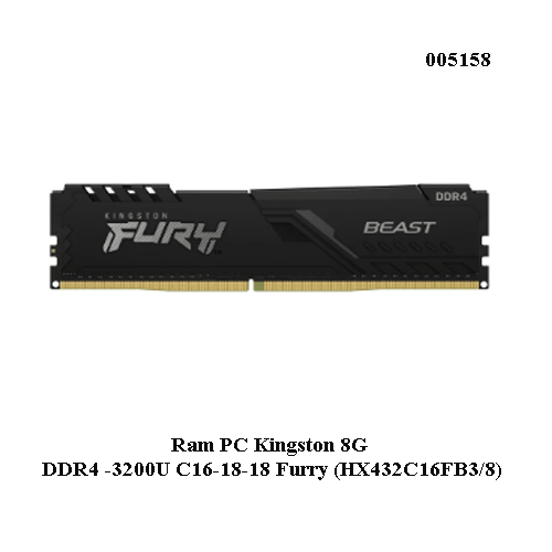 Ram PC Kingston 8G DDR4 -3200U C16-18-18 Furry (HX432C16FB3/8) | Shopee ...