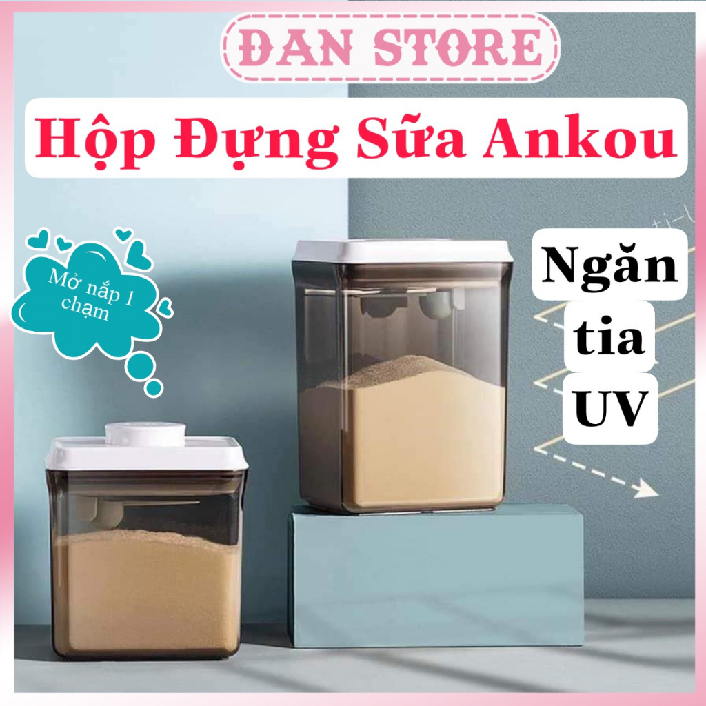 Hộp đựng sữa bột ankou 1,7 2,3l chính hãng, hộp đựng sữa chân không 400 600 900g | Shopee Việt Nam