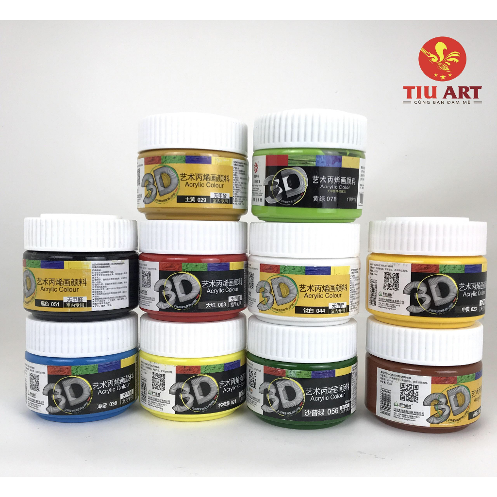 Set 10 Màu Acrylic 3d-100ml cơ bản | Shopee Việt Nam