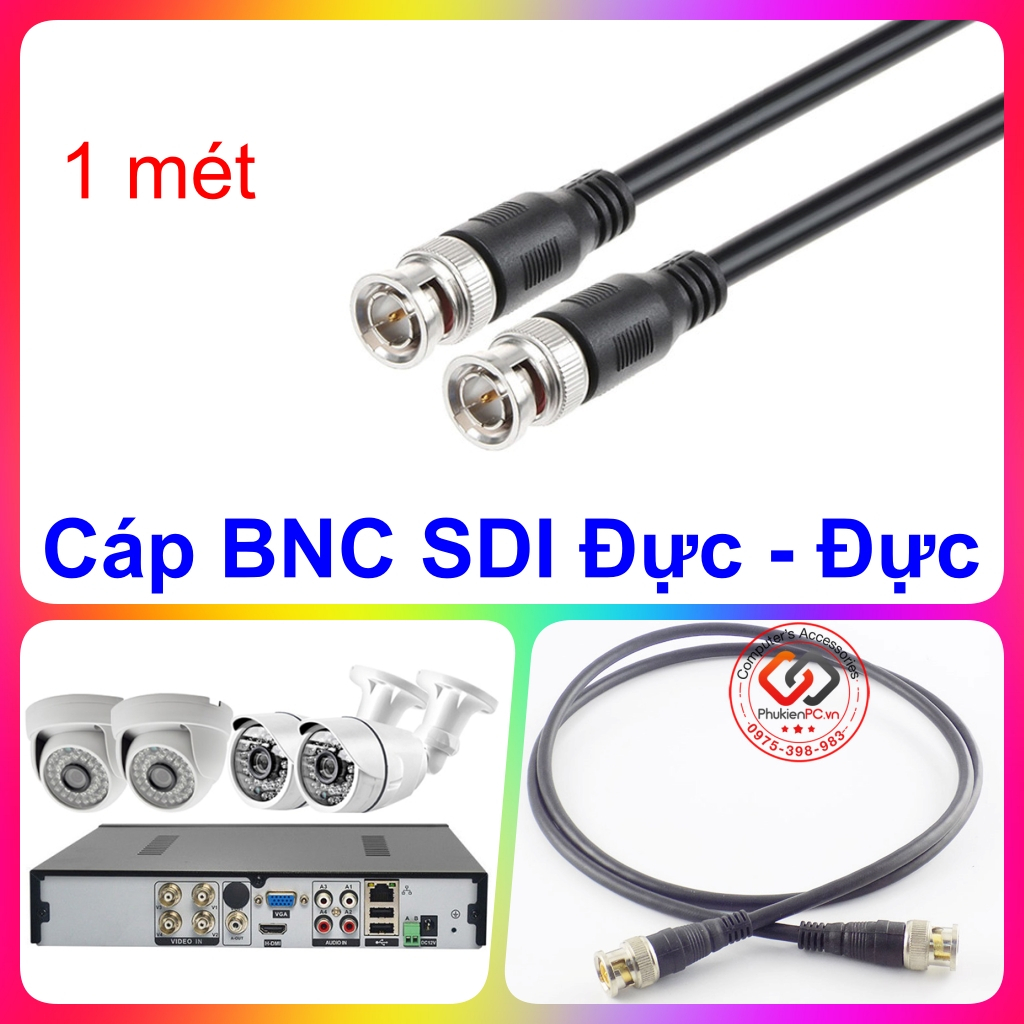 Dây cáp BNC SDI Male to Male (Đực - Đực) dài 1M cho Camera CCTV Capture SDI thiết bị truyền hình ...