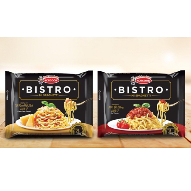 Mì spaghetti Bistro kem phô mai/ xốt bò bằm kiểu Ý gói 95g | Shopee ...