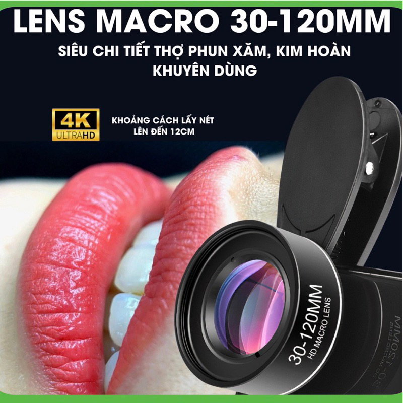 Lens Marco 4K CAO CẤP Chụp Nail Spa Cận Cảnh Ống Kính Xoá Phông ...