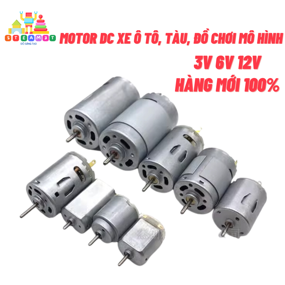 Motor mini DC 3V 6V 12V đủ loại 130/280/365/385/775 xe ô tô, tàu, đồ ...