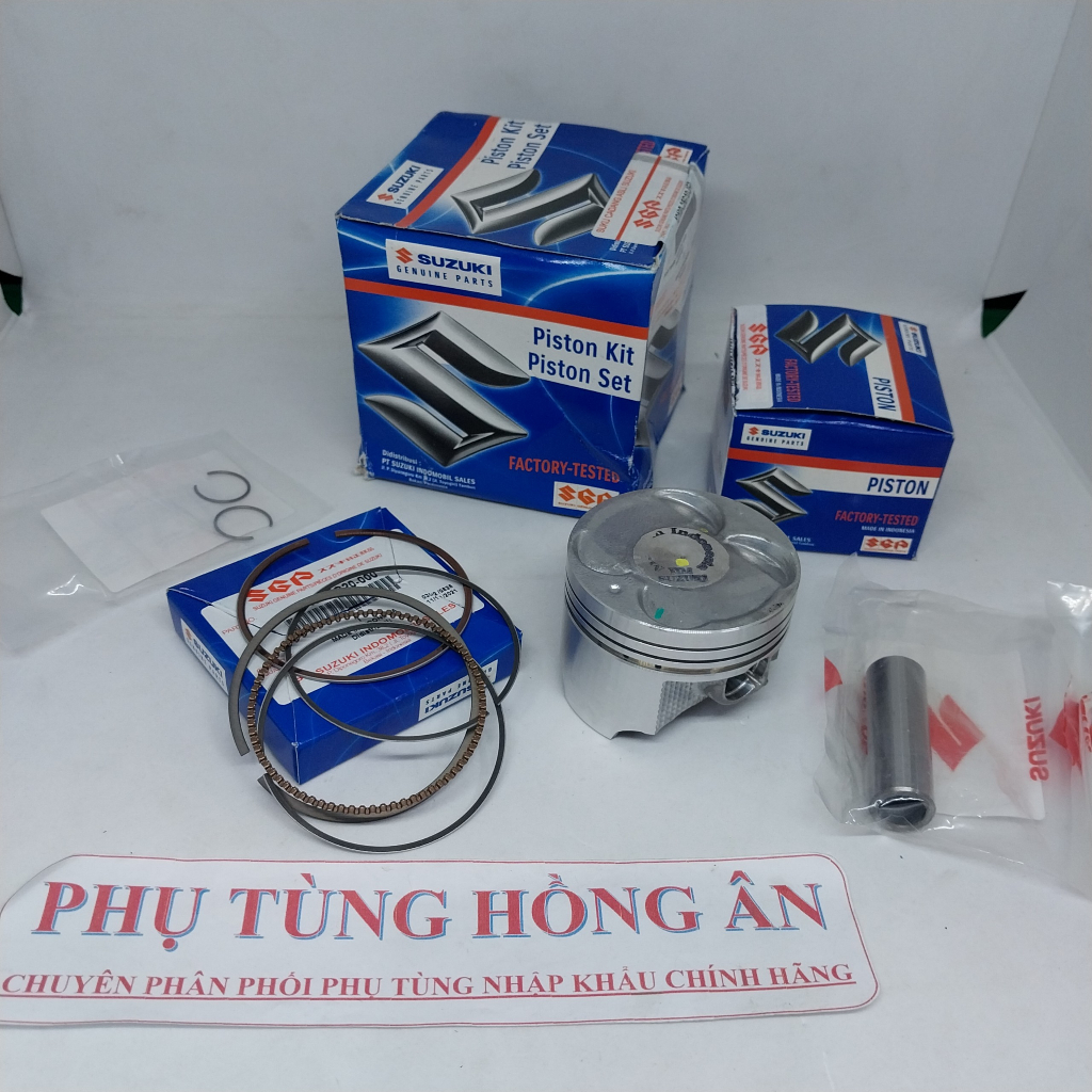 Bộ Piston Bạc Raider Xăng Cơ, Satria FU, K6, K9, Fx 125 (có ắc phe) zin ...