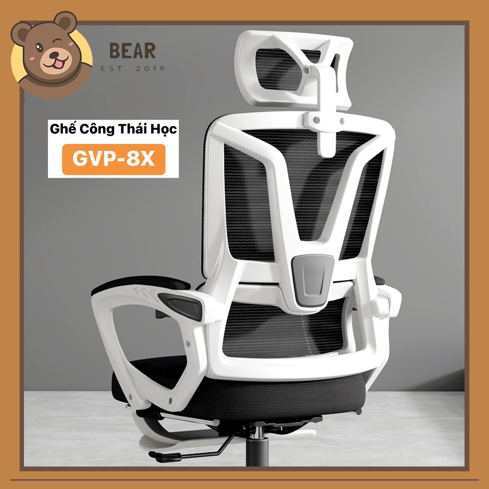 【BEAR-8X Bảo hành 12 tháng】Ghế văn phòng , ghế lưng lưới công thái học ergonomic thông minh hỗ ...