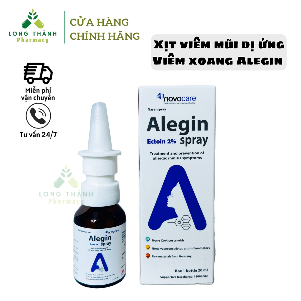 Xịt mũi Alegin Spray chứa Ectoin 2% - Xịt viêm mũi dị ứng, giảm tái ...