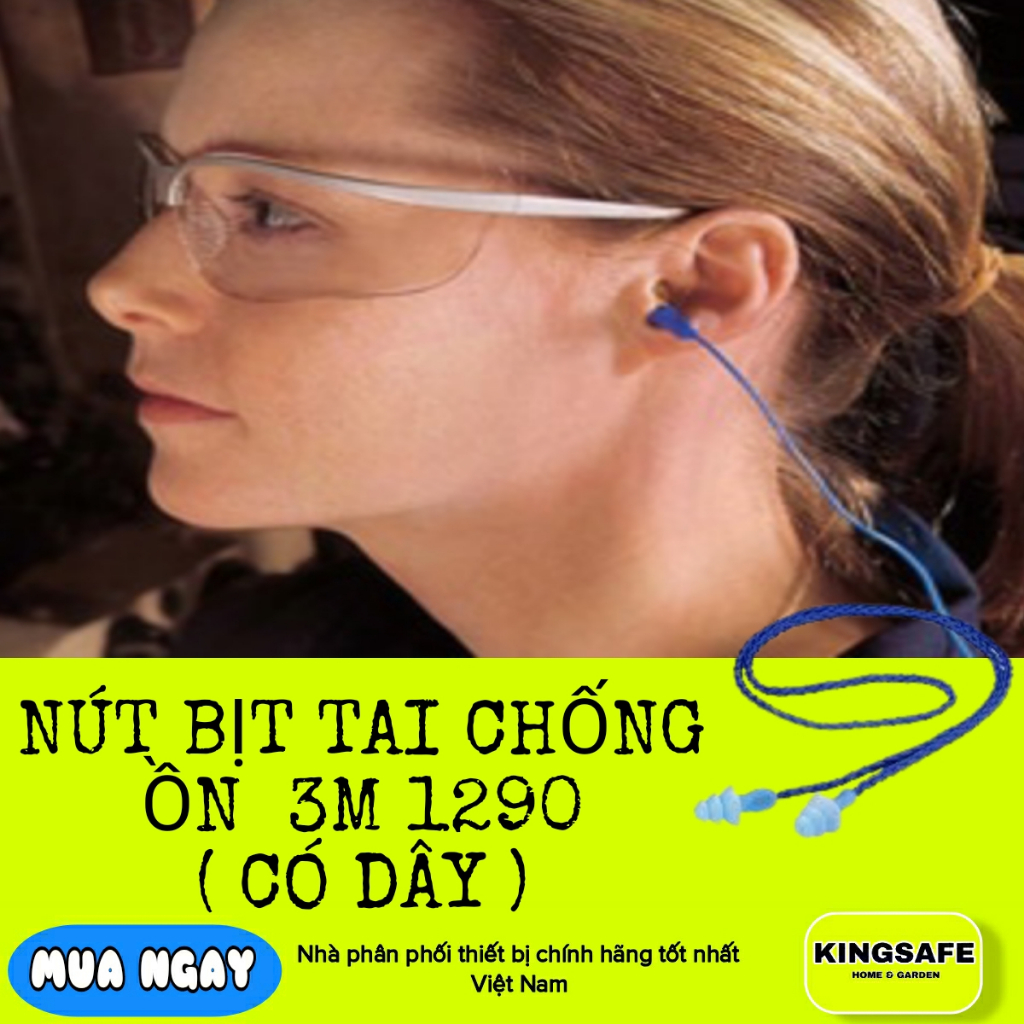 NÚT BỊT TAI CHỐNG ỒN 3M 1290 3 TẦNG , 25DB, NHẸ , MỀM , DỂ VỆ SINH ...