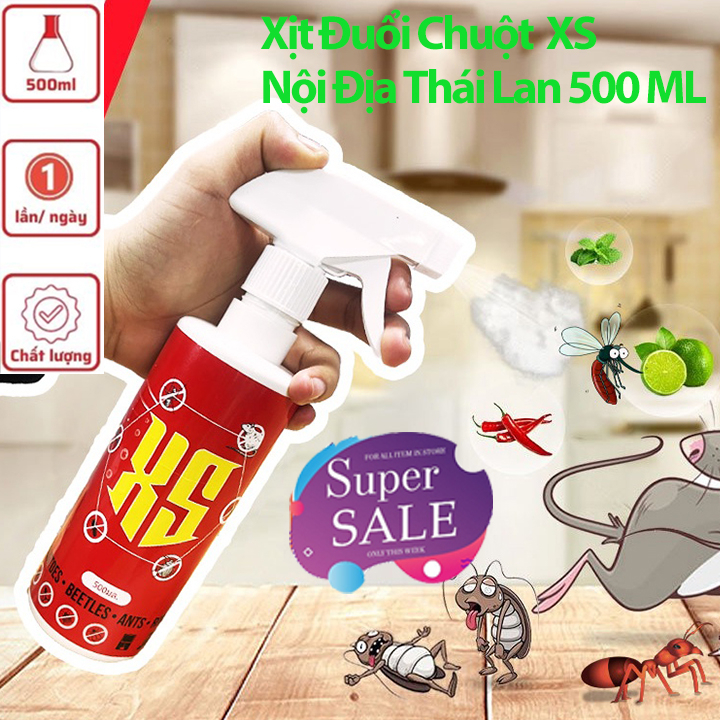 Chai Xịt Đuổi Chuột XS 500 ML Thái Lan - Không Mùi, An toàn - Xua Đuổi Chuột, Gián, Côn Trùng ...