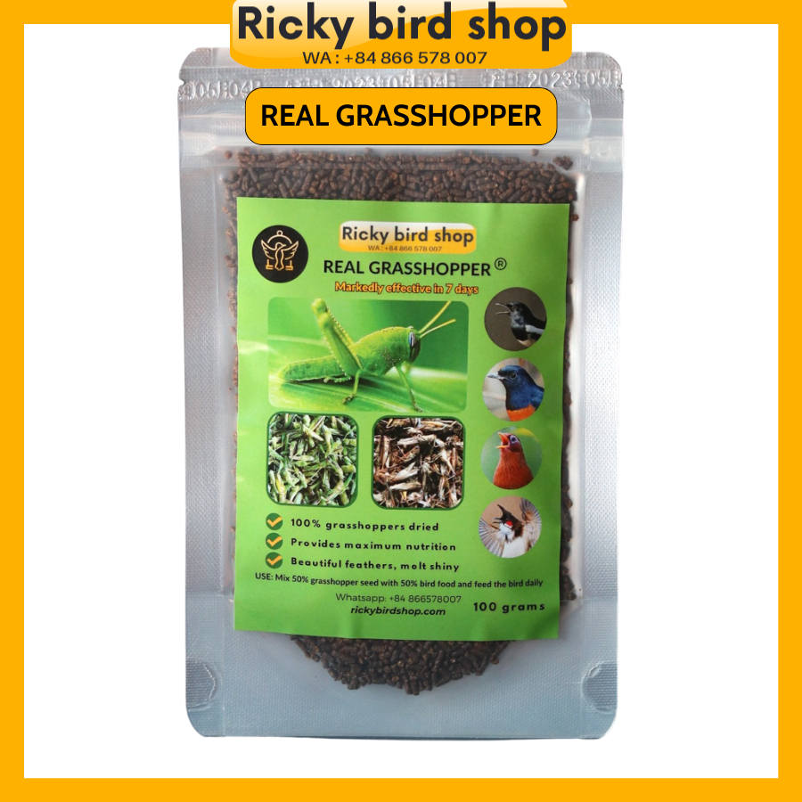 Hạt châu chấu sấy Ricky cho chim - 100 grams châu chấu sấy cao cấp (100 ...